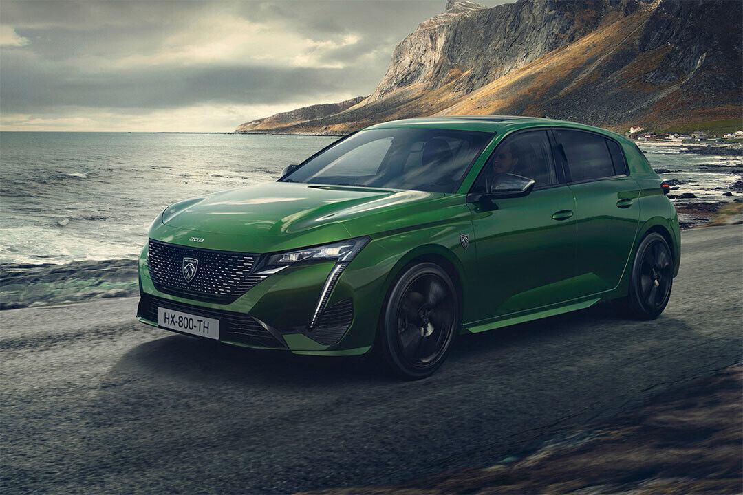 Peugeot 308 Green Car Scenic Seascape Wall Decor - 20x30 Inch Glossy ...