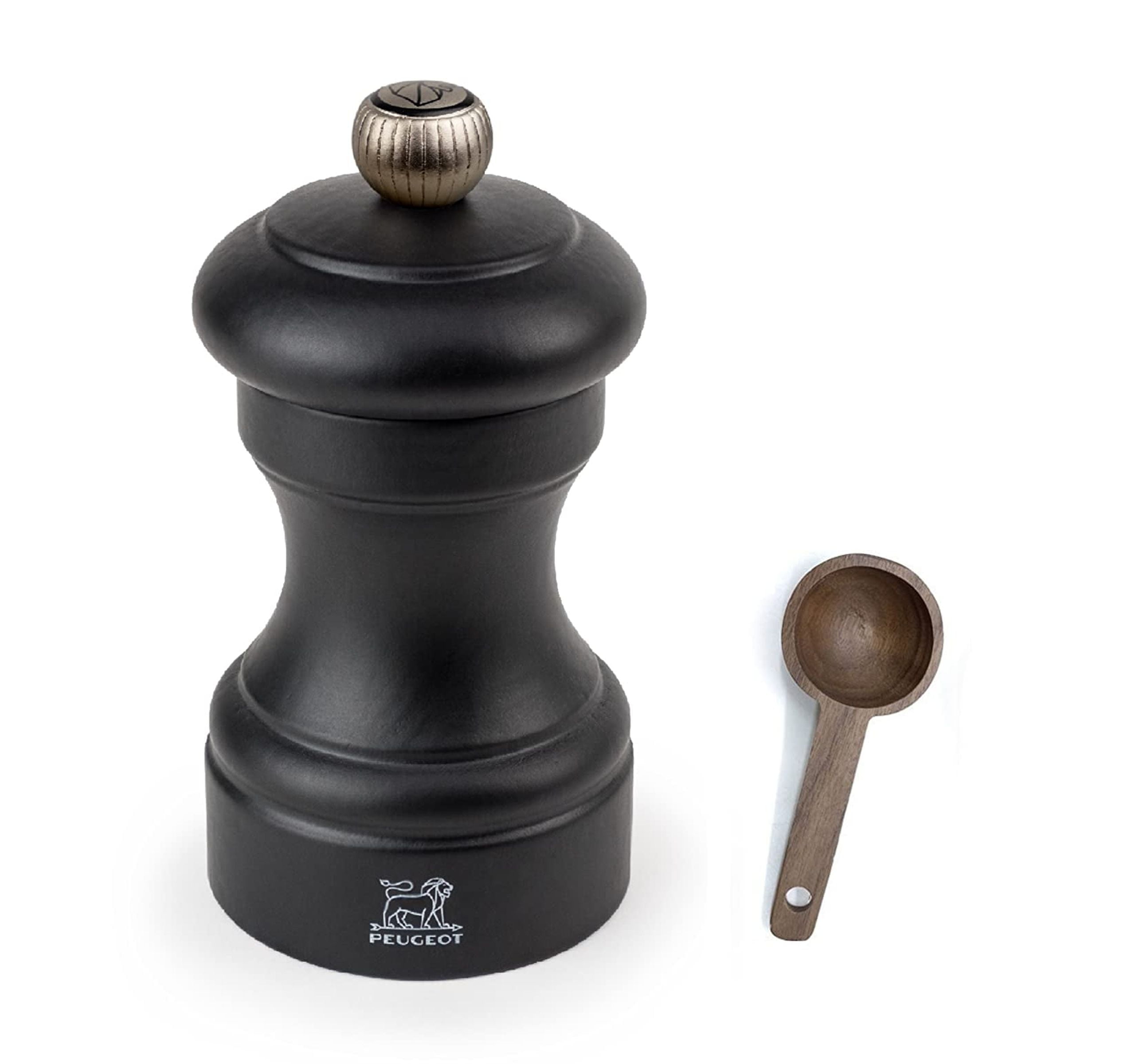Peugeot Bistro 4 Inch Pepper Mill Gift Set, Black Matte - With Wooden ...
