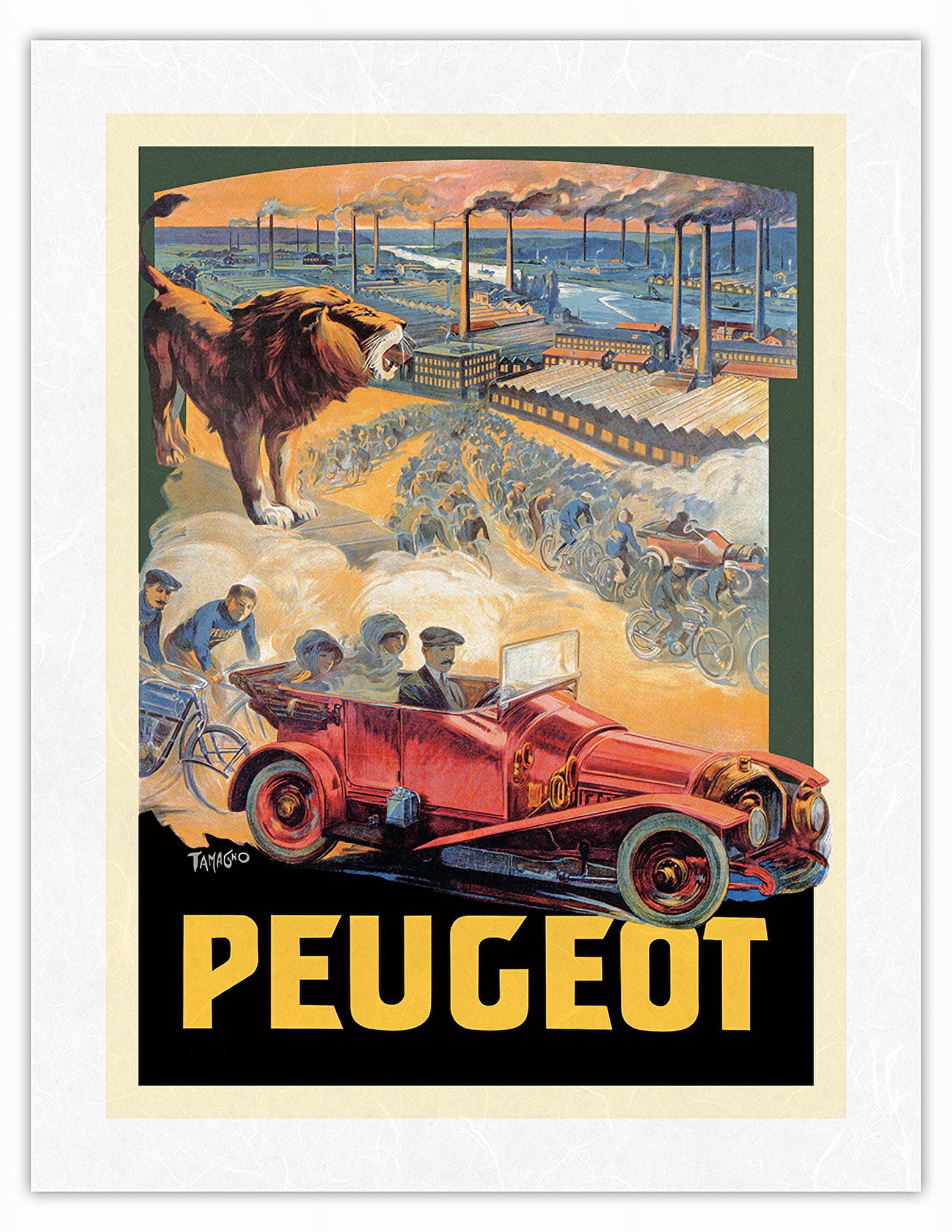 Peugeot Cycles Automobiles - Vintage Automobile Poster by Francisco ...