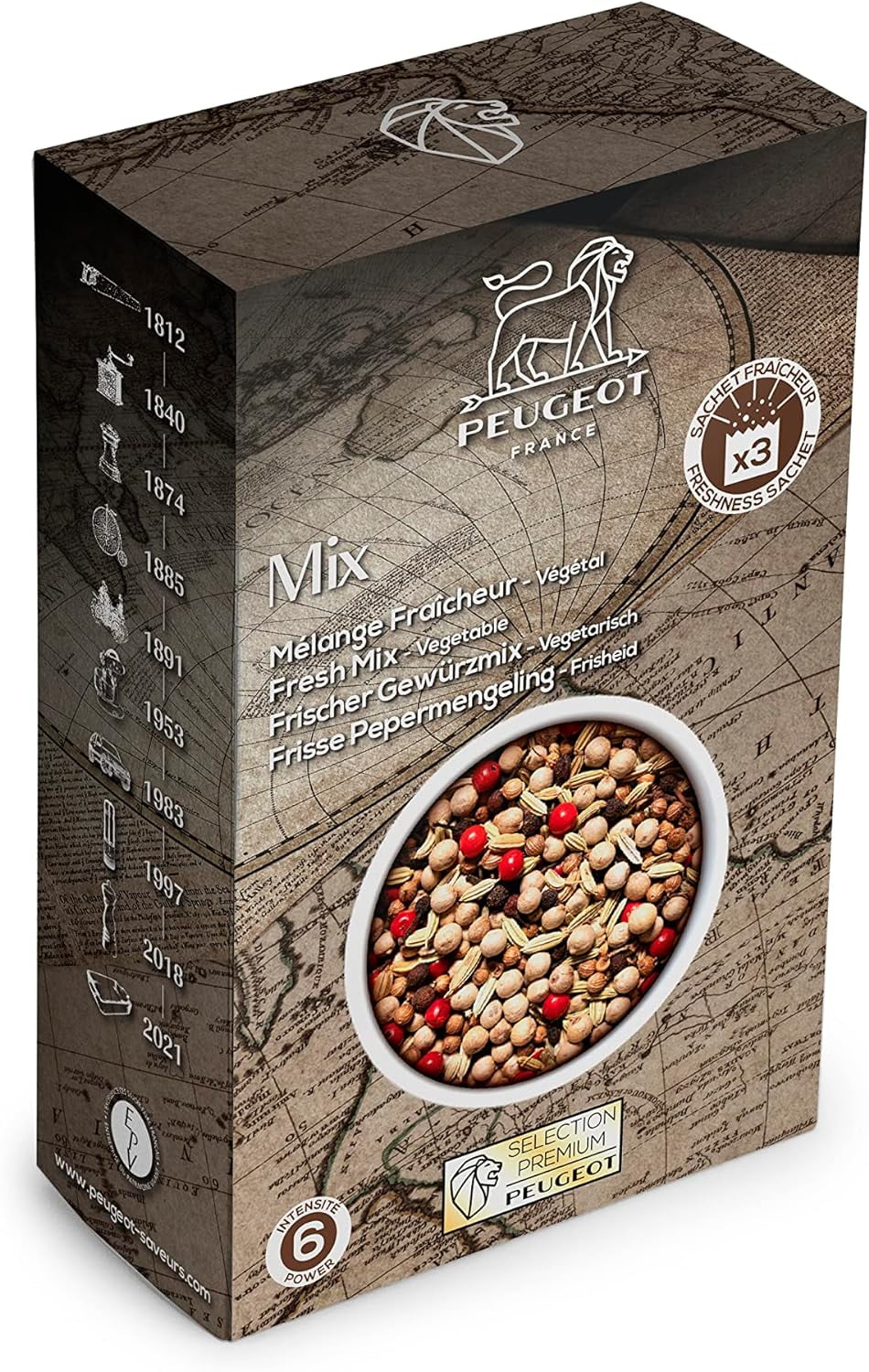 Peugeot Fresh Peppercorn Mix for Fish, 60g - 3 fresh sachets of 20g ...
