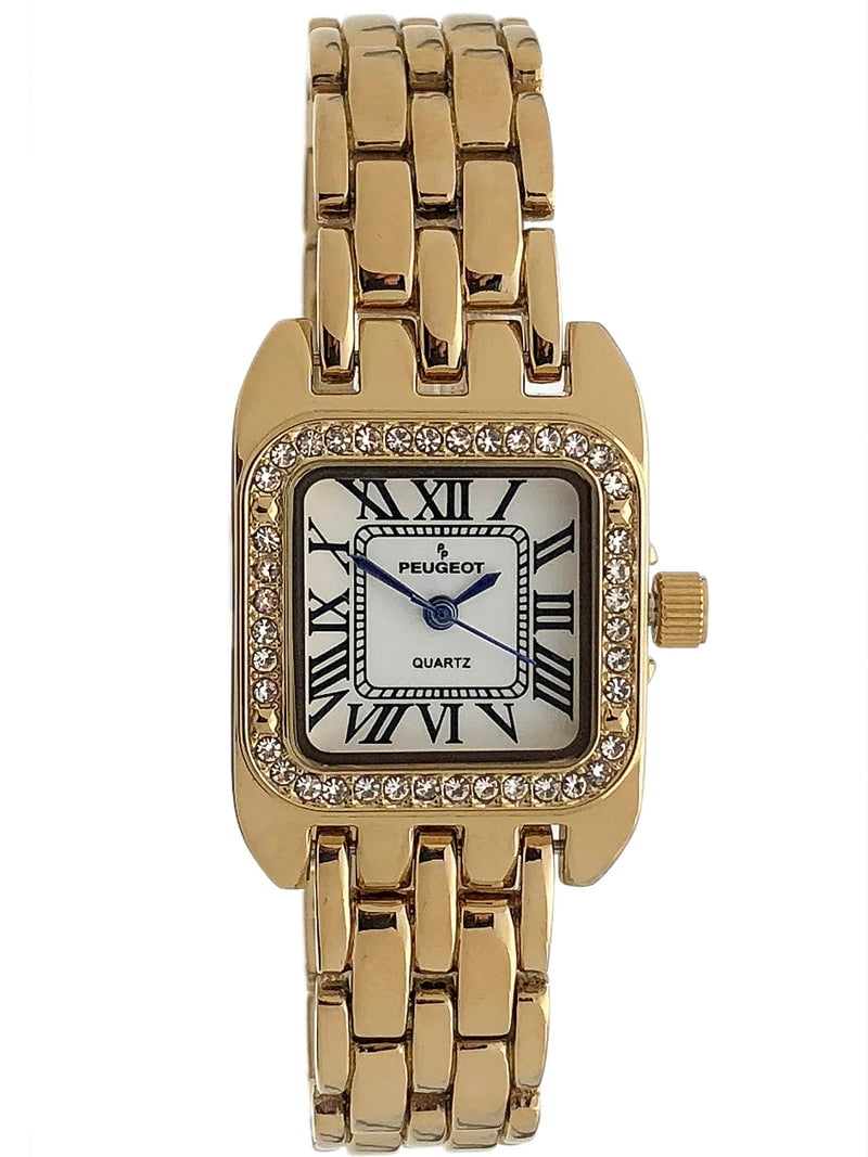 Peugeot Women's 24mm Gold Tank Panther Link Bracelet Watch - Walmart.com