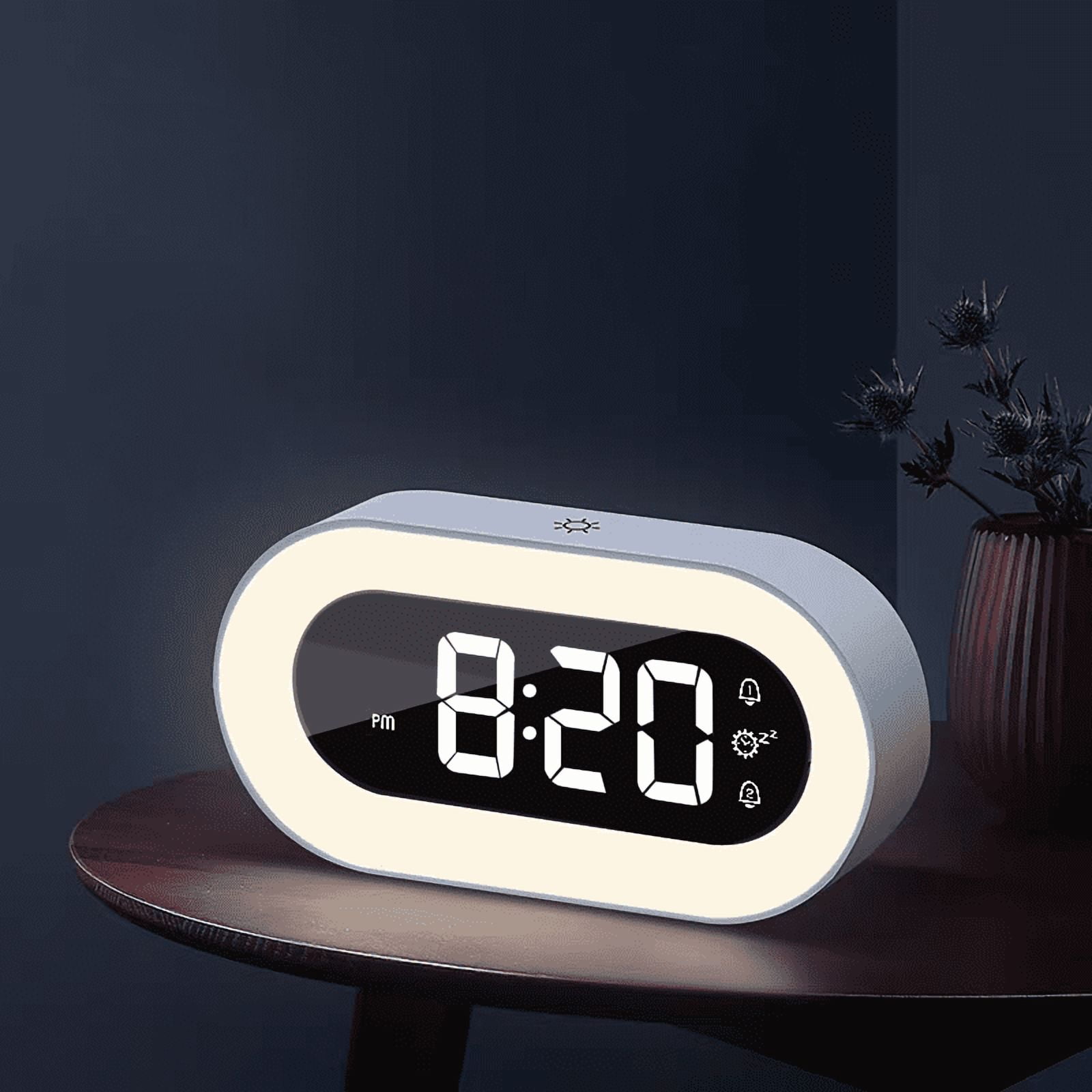 Pevode Digital Alarm Clock for Bedrooms, Kids, with Room Fun Light ...