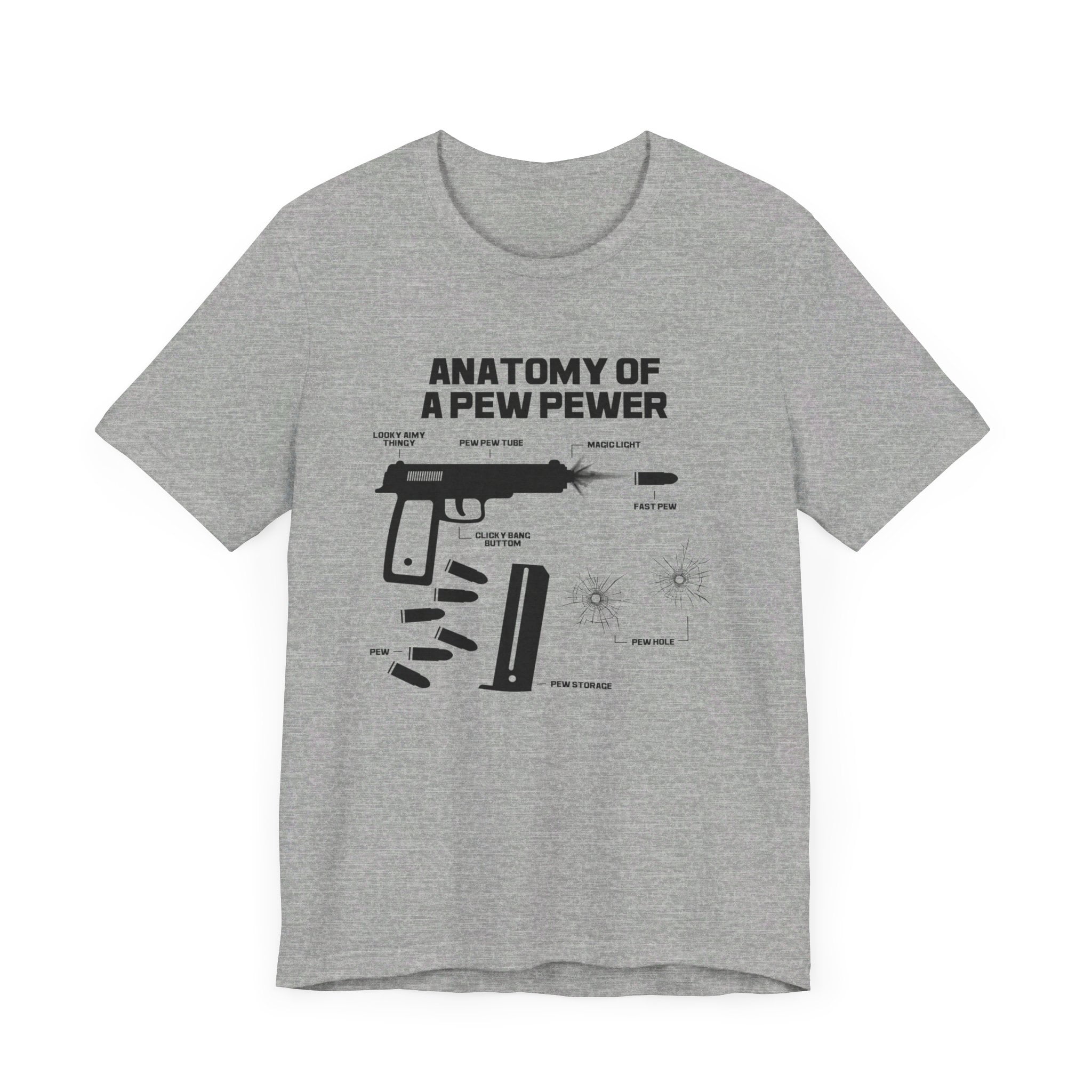 Pew Pew T-Shirt I Anatomy Of A Gun Shirt I Funny Gun T-Shirt - Walmart.com