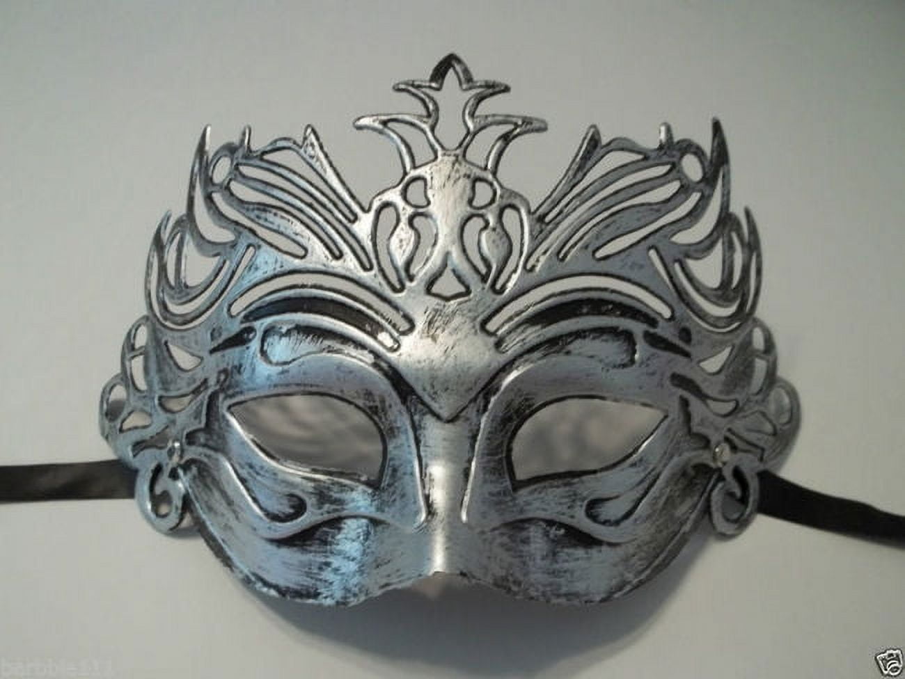 Pewter Antique Silver Venetian Laser Cut Mardi Gras Masquerade Half ...