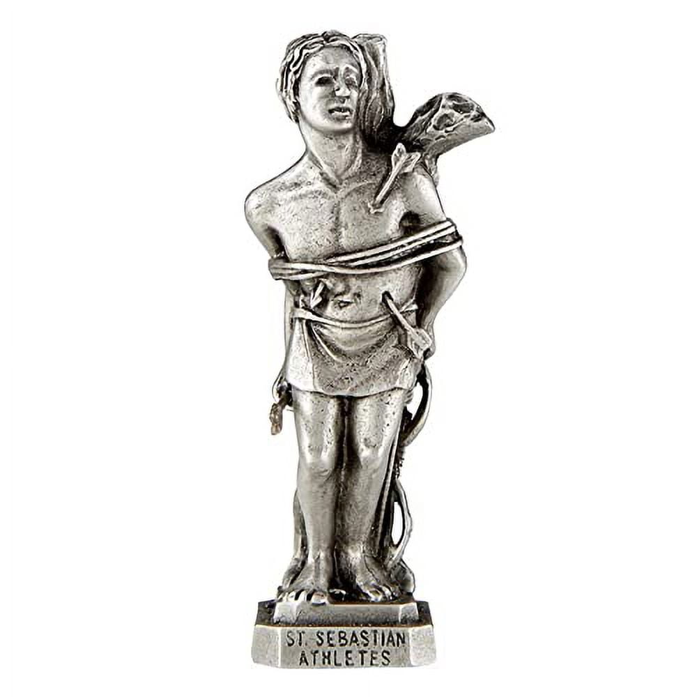 Pewter Catholic Patron of Athletes Saint St Sebastian Statue with ...