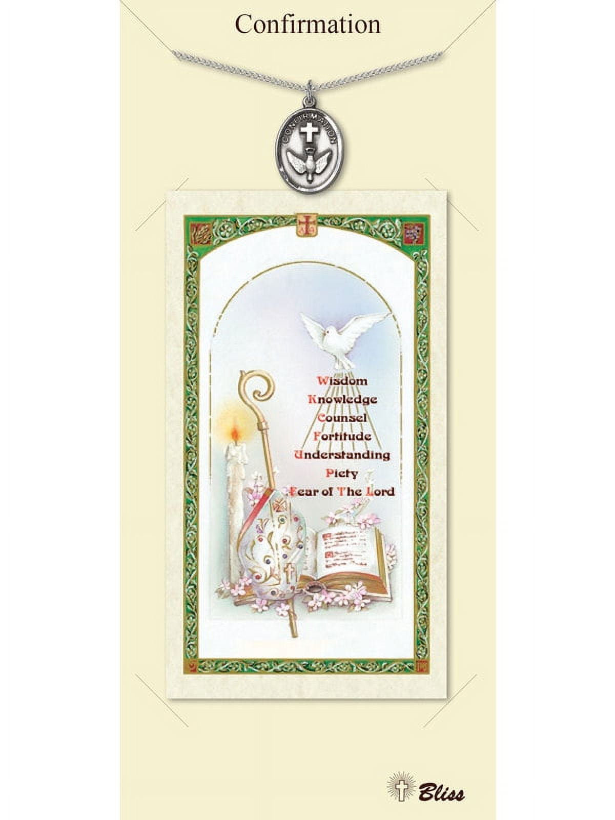 Pewter Confirmation medal on an 18 inch Lite Curb Chain with a ...