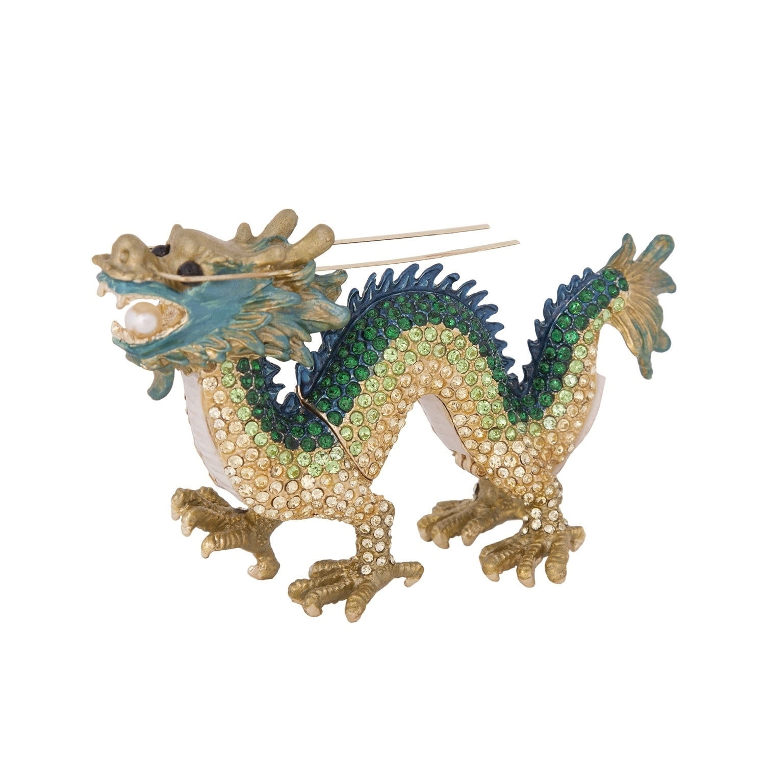 Pewter Enamel Chi Dragon Trinket Box - Walmart.com