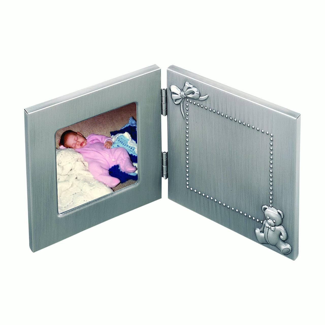 CGI Hinged Baby 3"x 3" Frame, Engraving Plate, Pewter Finish - Walmart.com