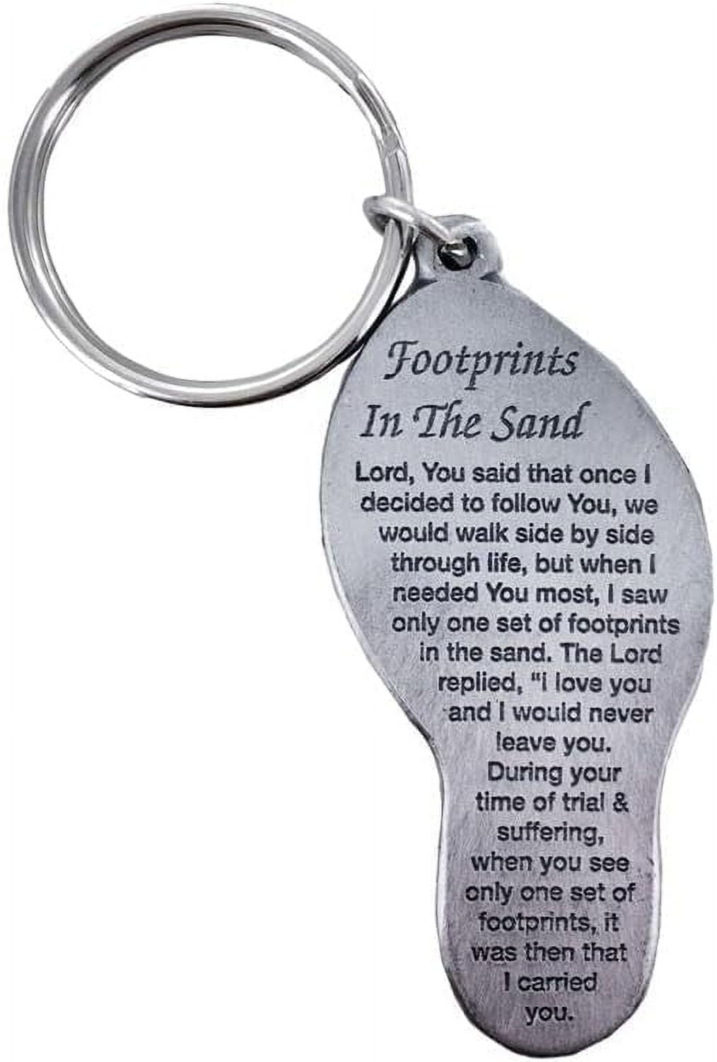 Pewter Footprints in the Sand Key Chain - Walmart.com