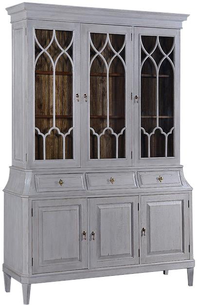 Pewter Gray Rosalind China Cabinet-Solid Wood, Ample Storage - Walmart.com