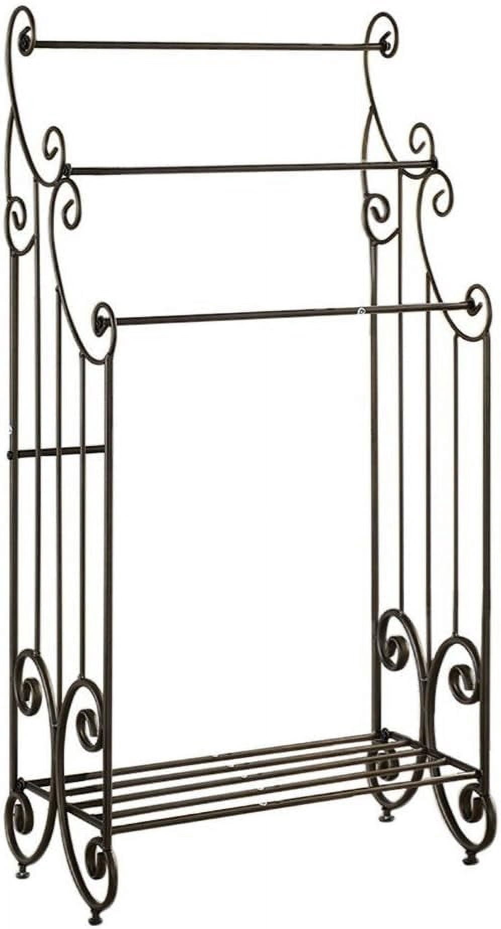 Pewter Metal Towel Racks for Bathroom with Shelf - 3 Long, Sturdy ...