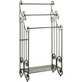 Pewter Metal Towel Racks for Bathroom with Shelf - 3 Long, Sturdy ...