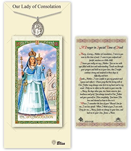 Pewter Our Lady of Consolation Medal with Laminated Holy Prayer Card ...