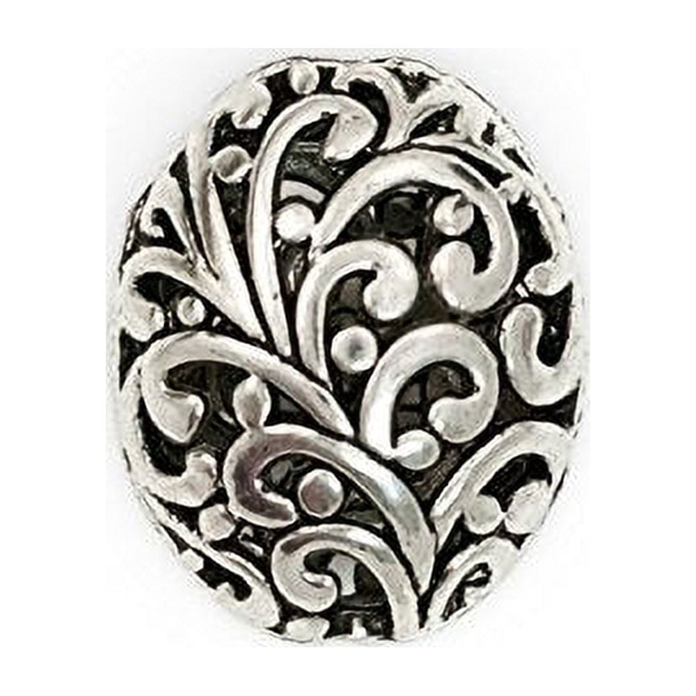 Pewter Oval Filigree Puff Bead 21x17mm - Walmart.com