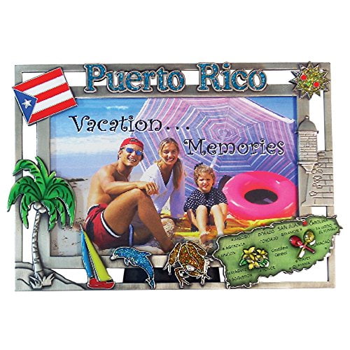Pewter Picture Frame Puerto Rico Souvenir Gift Durable Pewter Flag ...