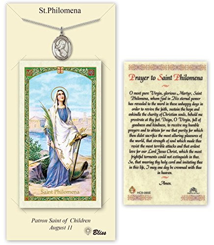 Pewter Saint Philomena Medal with Laminated Holy Prayer Card - Walmart.com