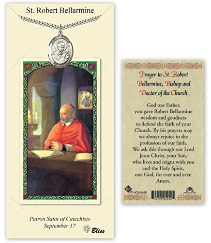 Pewter Saint Robert Bellarmine Medal with Laminated Holy Prayer Card ...