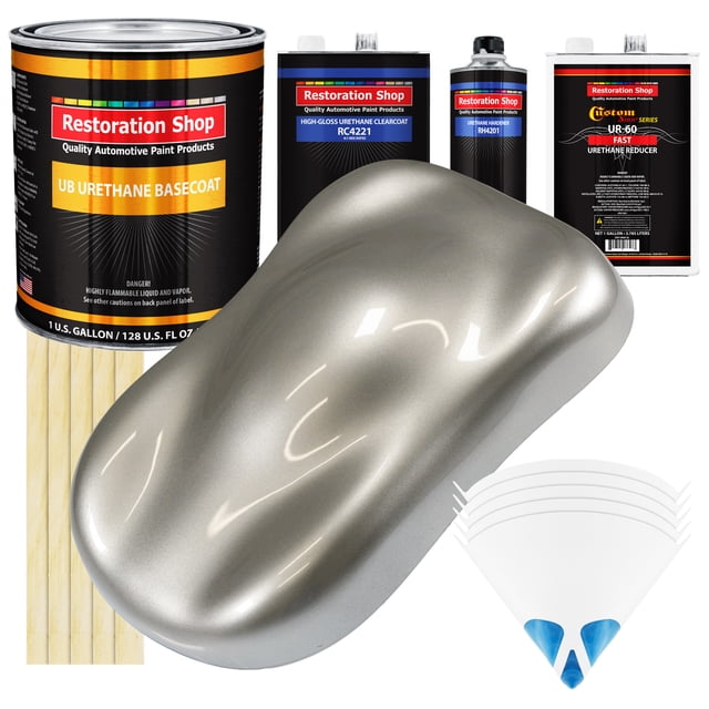 Pewter Silver Metallic Gallon Kit URETHANE BASECOAT Car Auto Paint FAST ...
