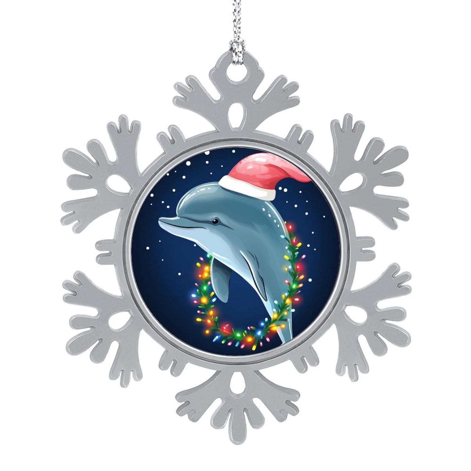 Pewter Snowflake Ornament Sea Animals Hanging Christmas Tree Ornaments ...