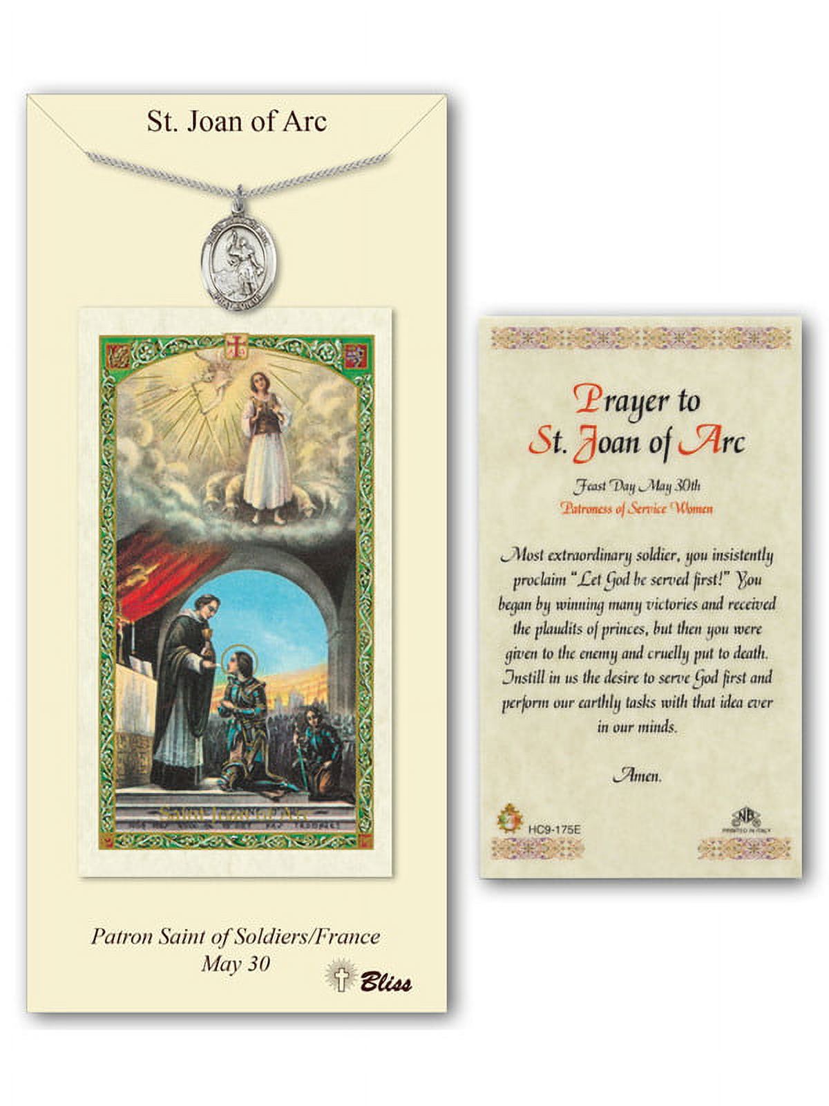 Pewter St. Joan of Arc medal on an 18 inch Lite Curb Chain with a ...