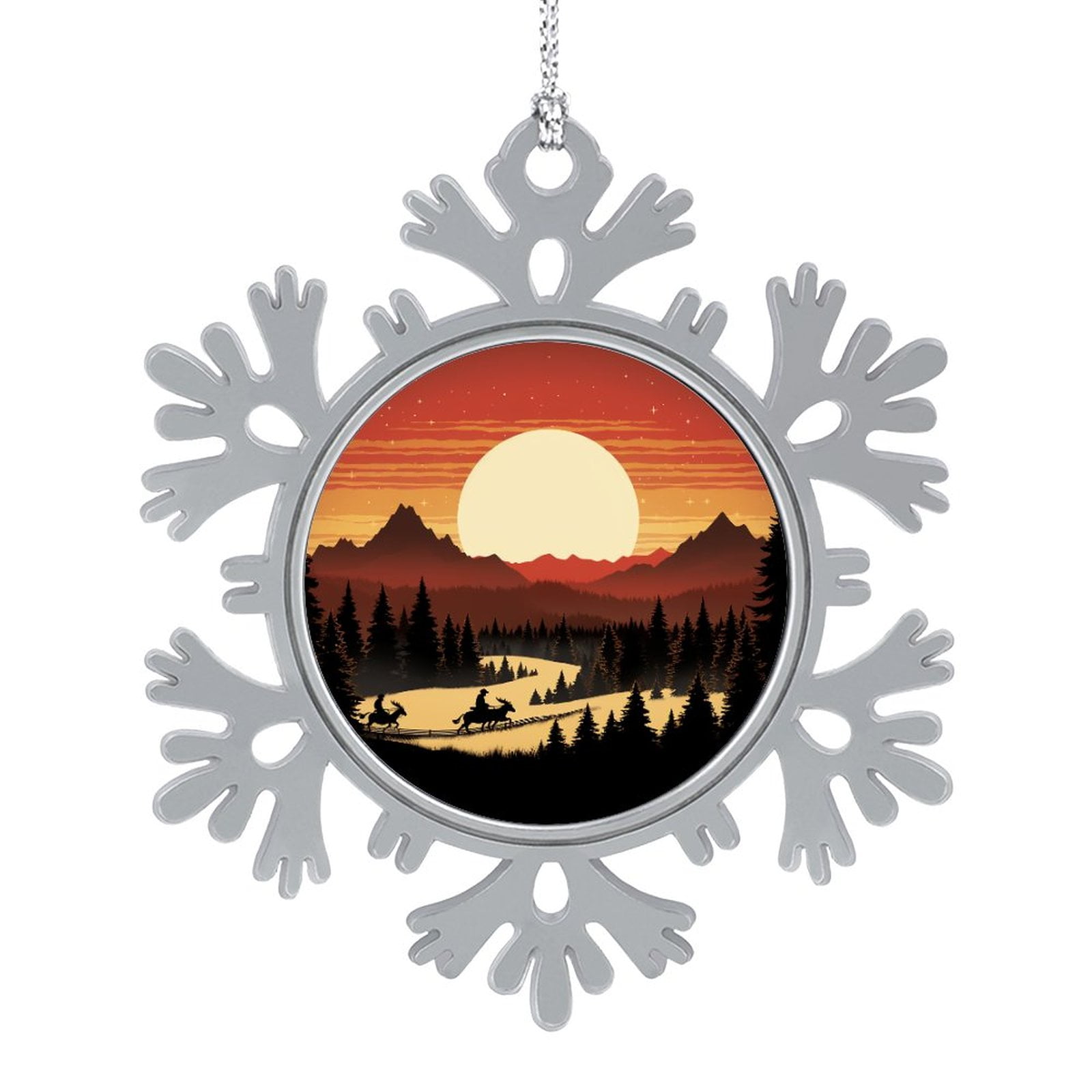 Pewter Tree Ornament City Poster Holiday Present Christmas Idaho State ...