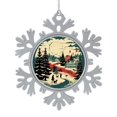 Pewter Tree Ornament City Winter Scene Metal Elegant Christmas Hanging ...