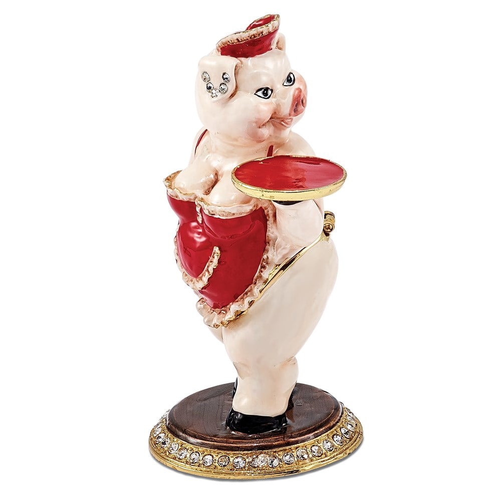 Pewter Waitress Pig Trinket Box - Walmart.com