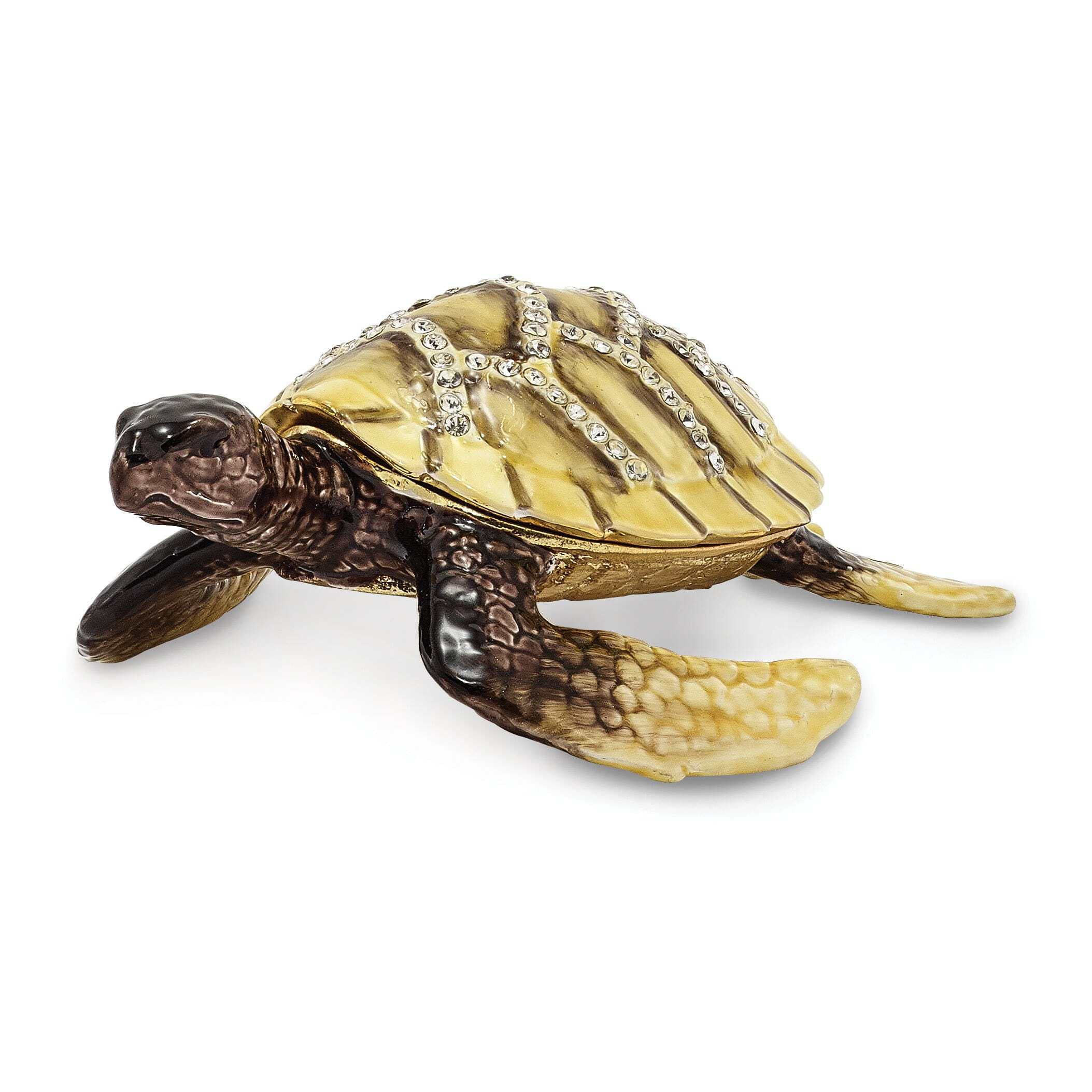 Pewter Yellow Sea Turtle Trinket Box - Walmart.com