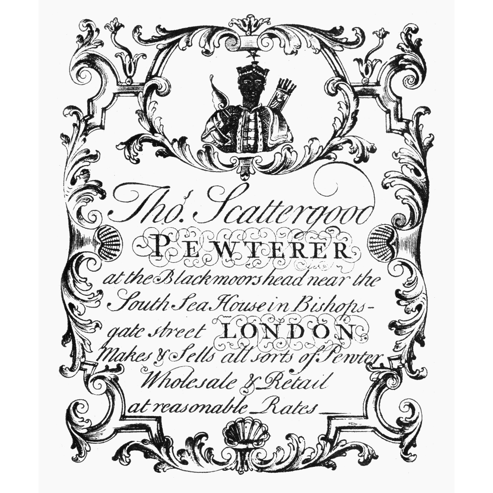 Pewterware 18Th Century. Nan English Pewterer'S Engraved Trade Card ...