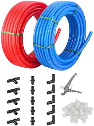 Pex-A Pipe/Fitting Combo: EFIELD 1/2-inch Pex-A Tubing 2 x100 ft (200 ...