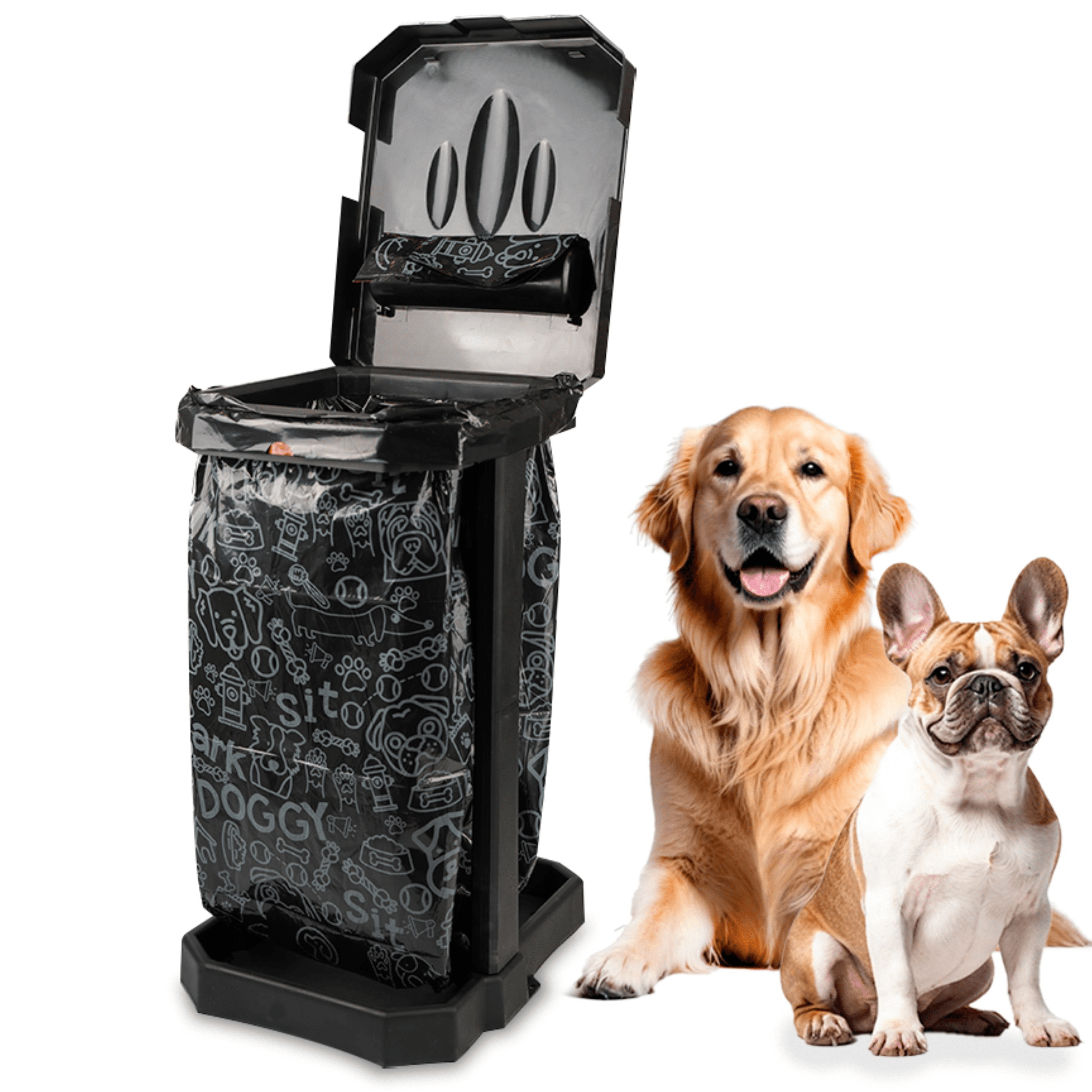 Pexter Dog Poop Trash Can Outside Use - 13 Gallon Outdoor Dog Waste ...