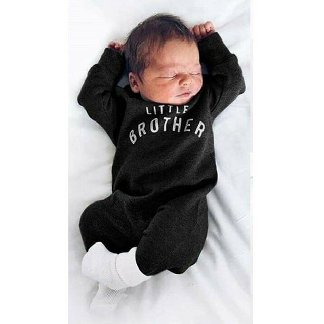 Peyakidsaa Infant Baby Boy Little Brother Romper Jumpsuit Bodysuit ...