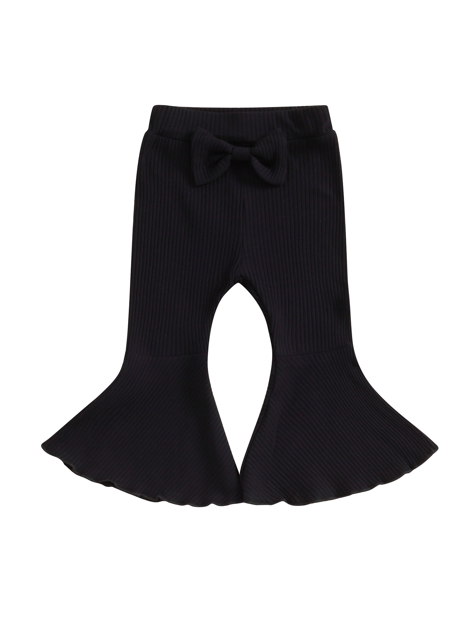 Peyakidsaa Toddler Baby Girl Flare Pants Ribbed Elastic Waist Bell ...