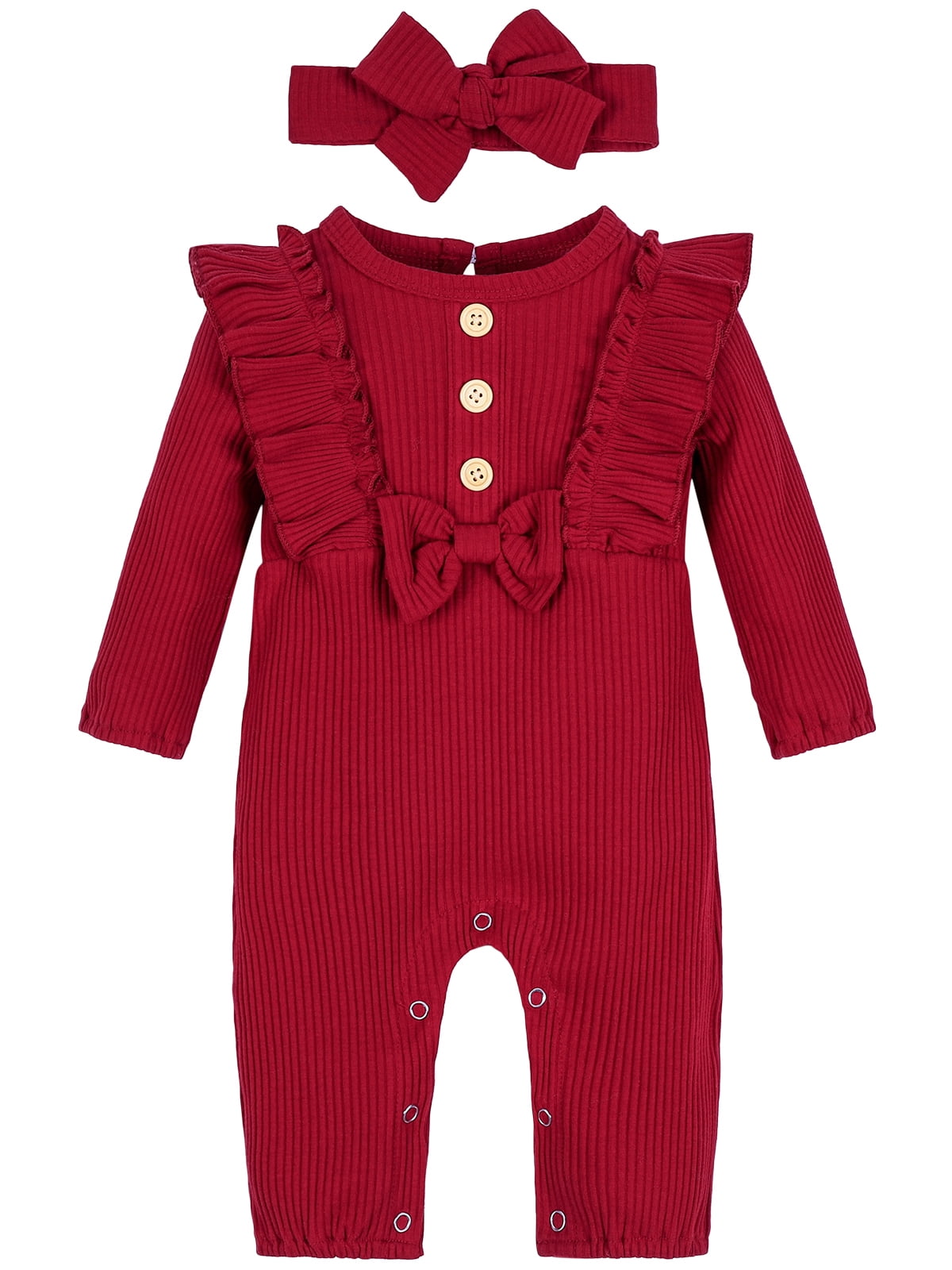 Peyan 0-18M Newborn Infant Baby Girl Bowknot Romper Bodysuit One-pieces ...