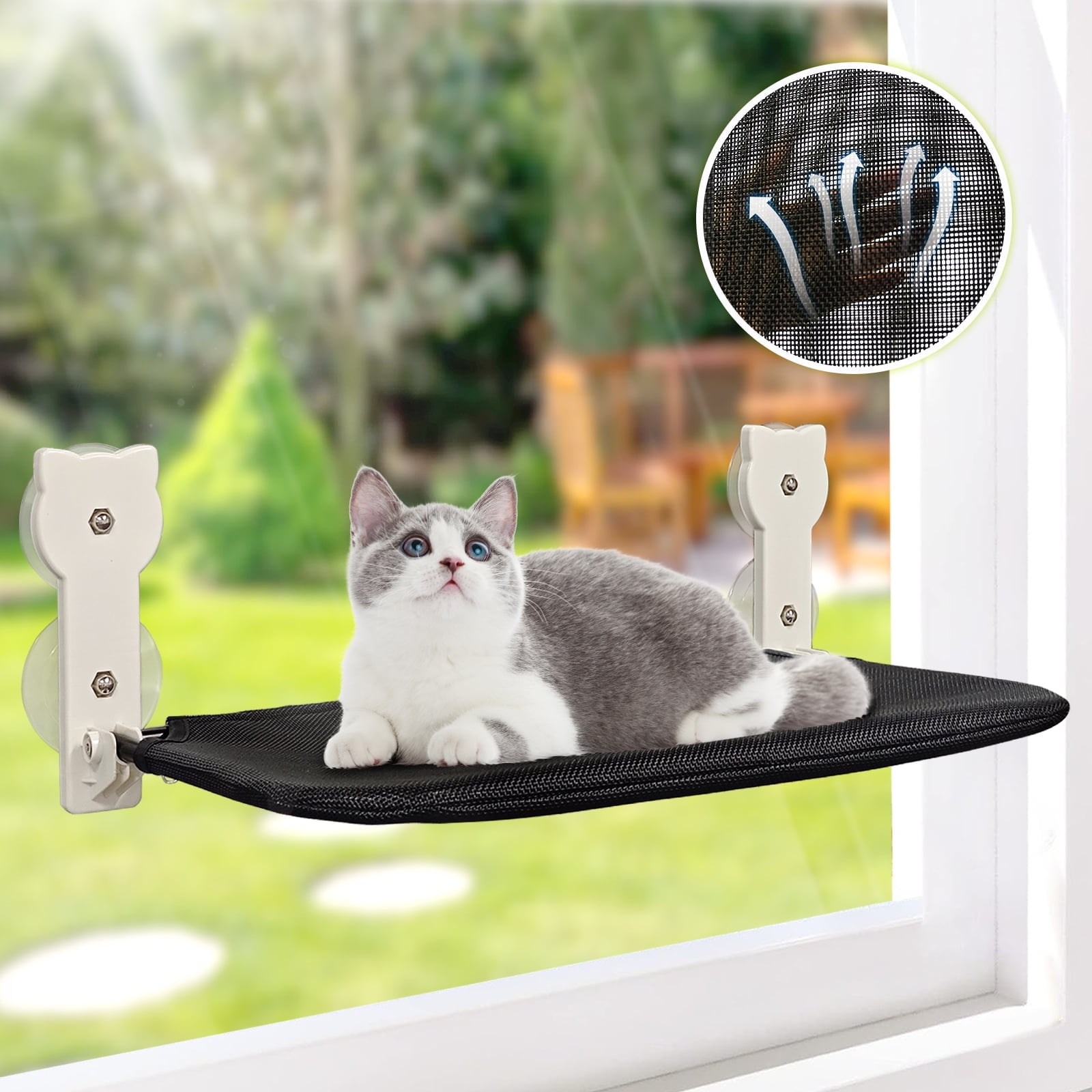 Peyela Cat Window Perch, Sturdy Foldable Cat Hammock Window Seat ...