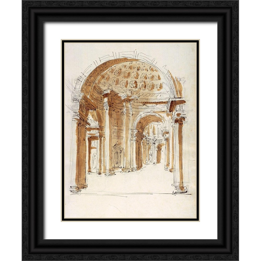 Peyre, Marie-Joseph 15x18 Black Ornate Wood Framed with Double Matting ...