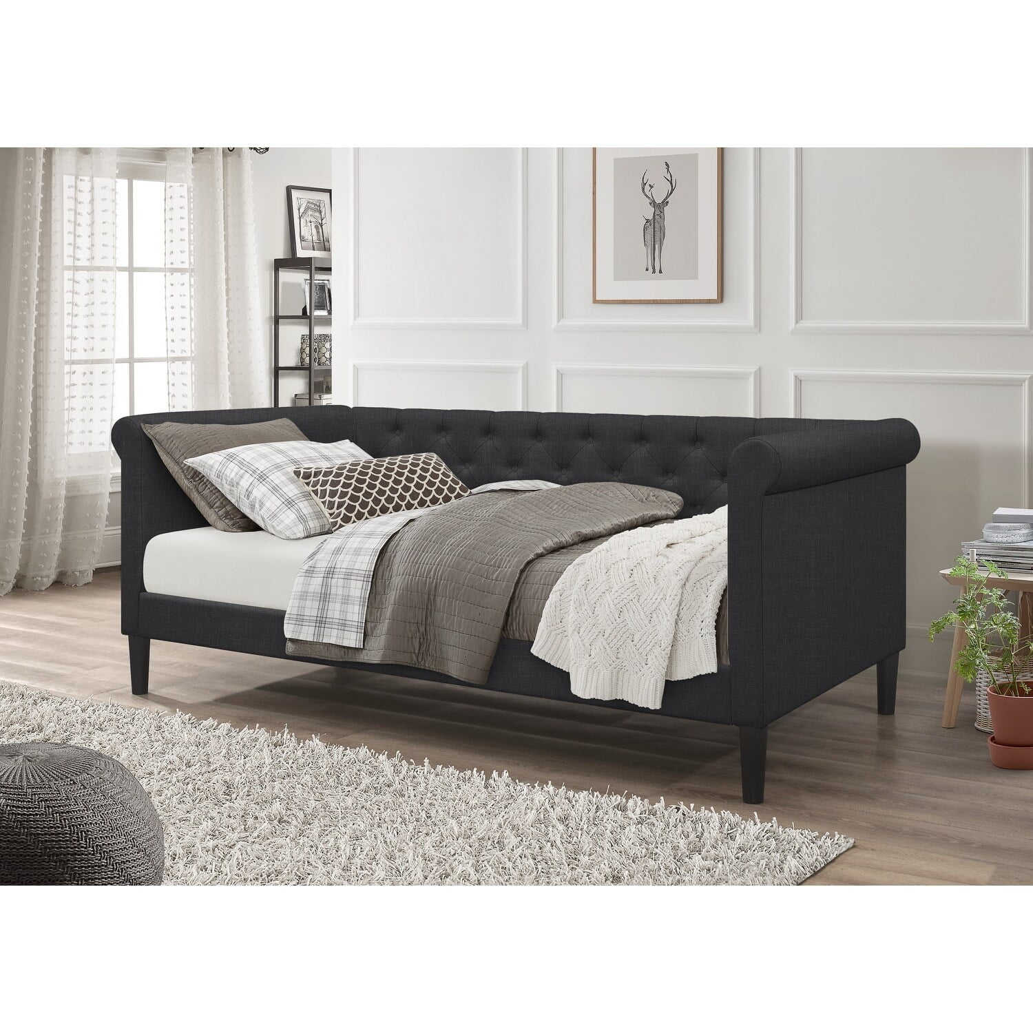 Peyton Upholstered Daybed with Tufted Detailing - Perfect for Adults ...