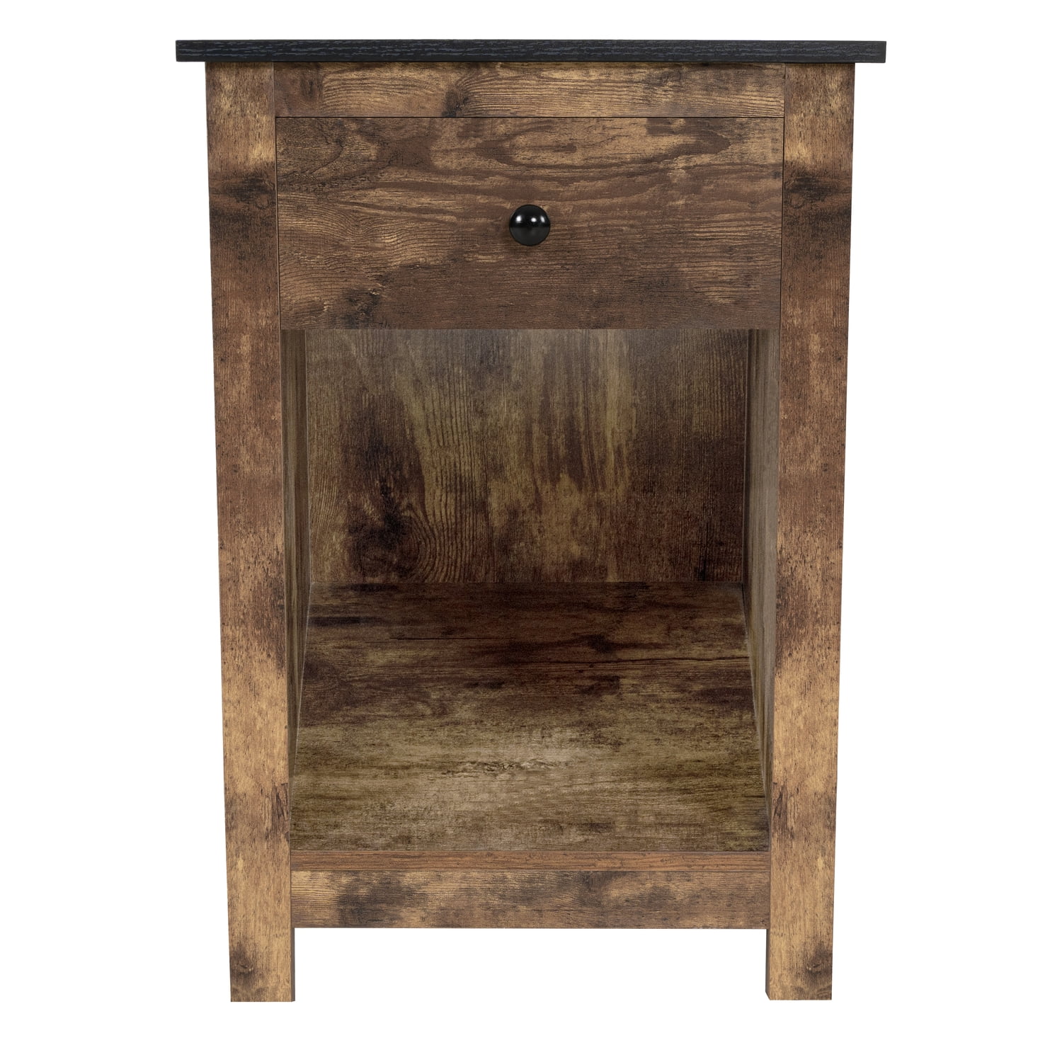 Naomi Home Durable Wood Composite End Table, Rustic Brown - Walmart.com