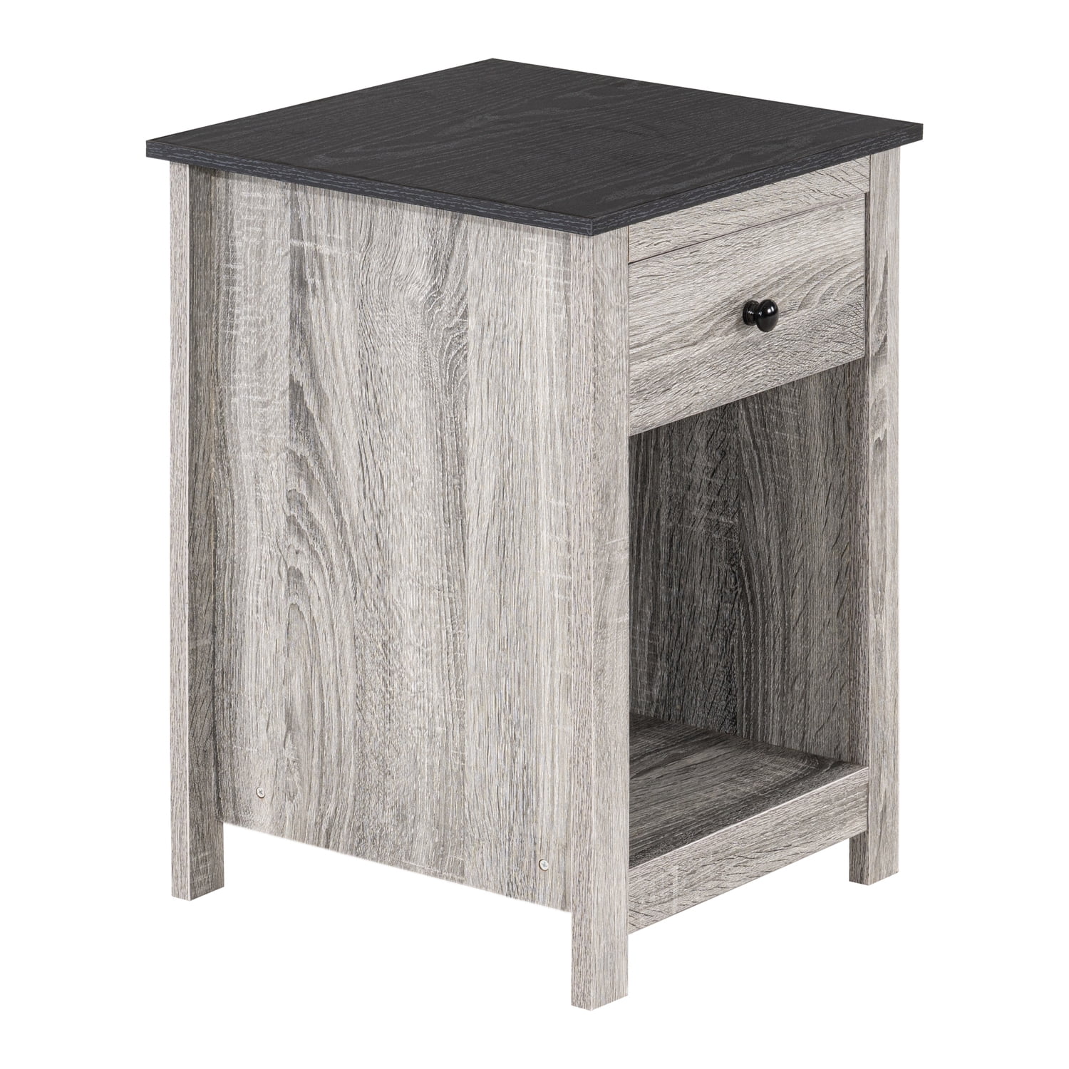 Peyton End Table with Drawer and Shelf, 2 Tier Side Table Storage ...