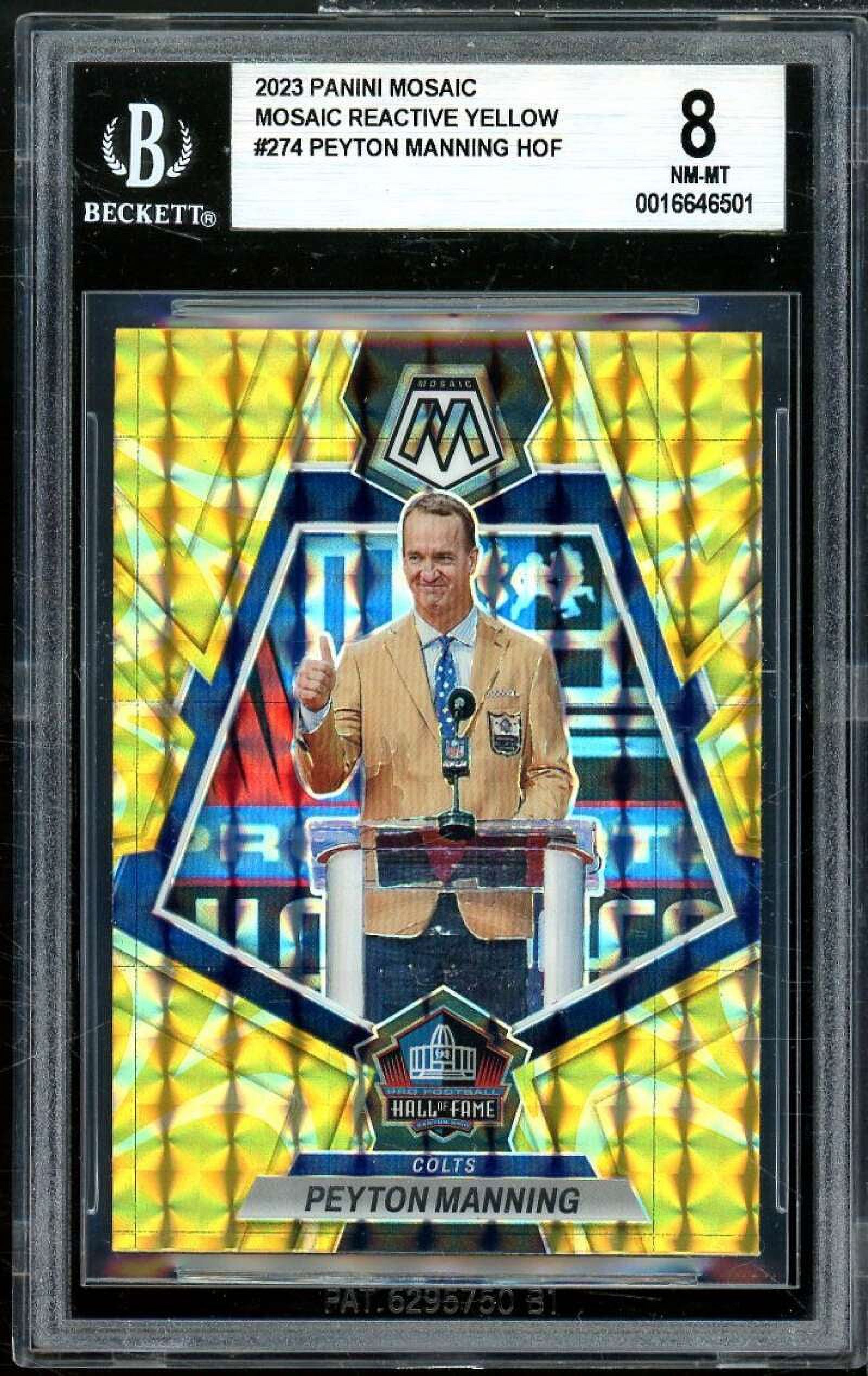 Peyton Manning Card 2023 Panini Mosaic Mosaic Reactive Yellow #274 BGS ...