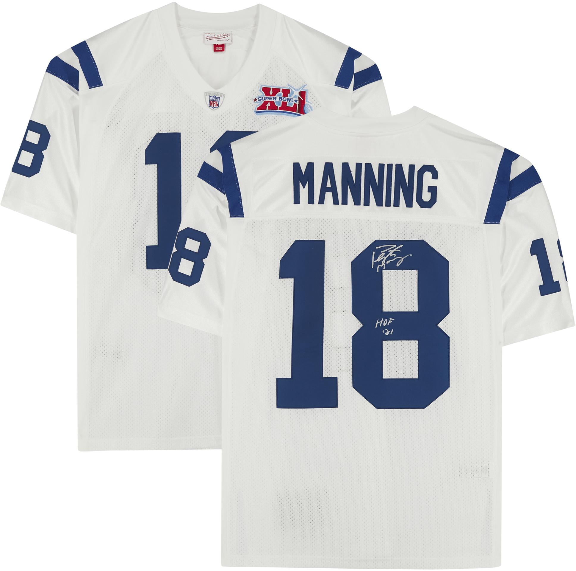 Peyton Manning Indianapolis Colts Autographed White Mitchell & Ness ...