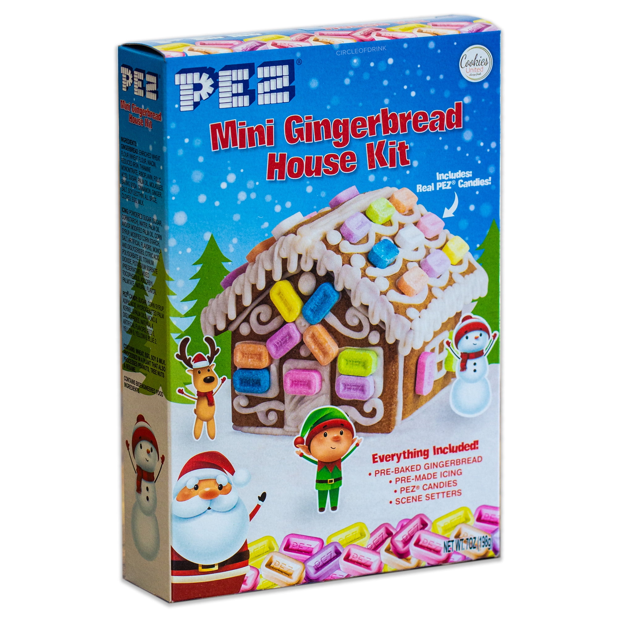 Pez Mini Christmas Gingerbread House Kit - Real Pez Candy, Icing, Pre ...