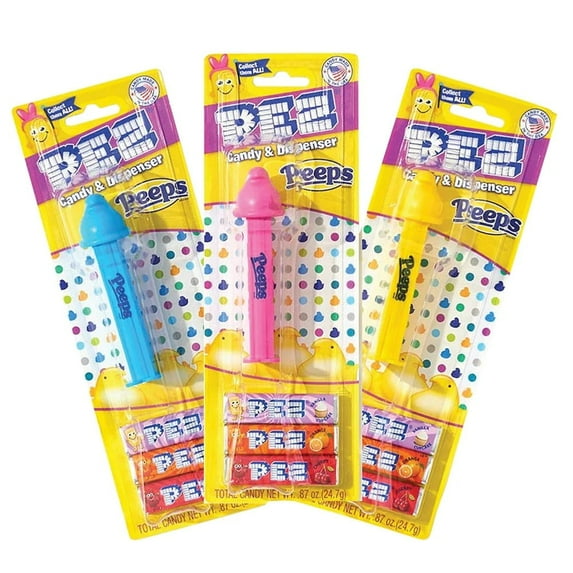 Pez Peeps Easter Candy Dispenser, Easter Peeps with 3 Candy Refills ...