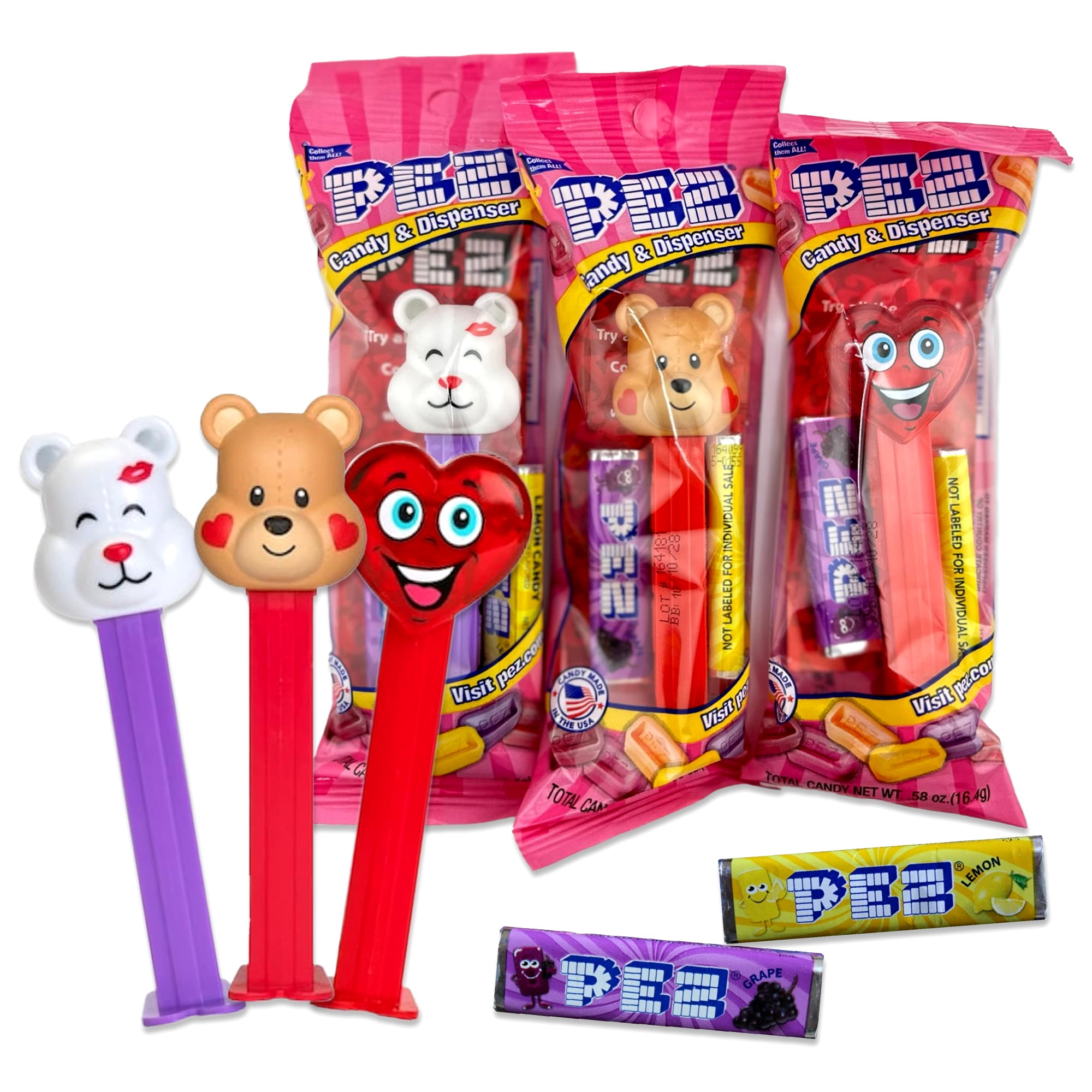 Pez Valentines Day Candy Dispenser 3 Pack. Bulk Candy Valentines Day ...