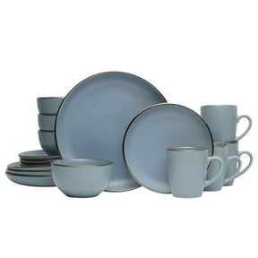 Yellowstone 12-Piece Ceramic Dinnerware Set, Stoneware with Reactive ...