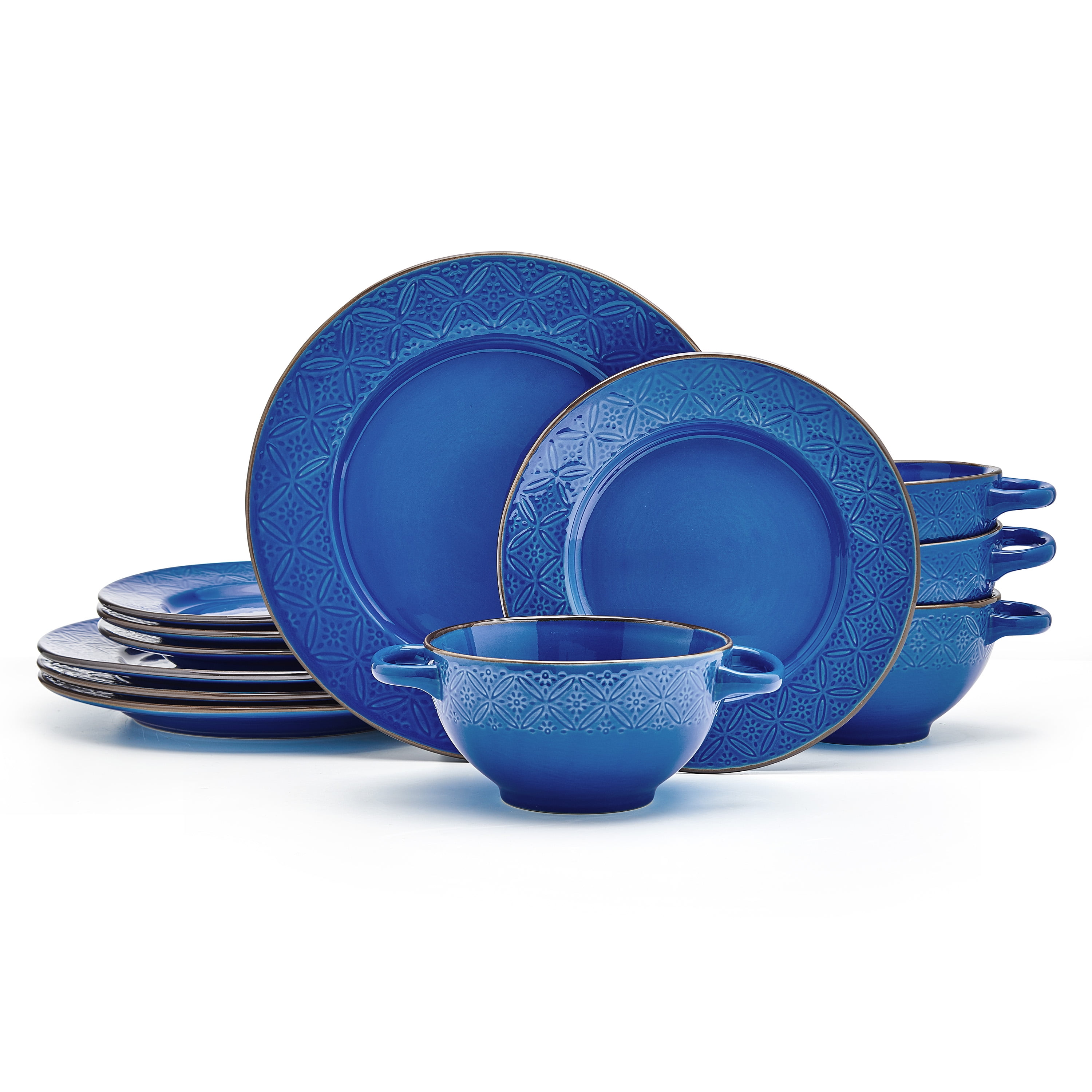 Pfaltzgraff Kori 12 PieceStoneware Dinnerware Set Blue - Walmart.com