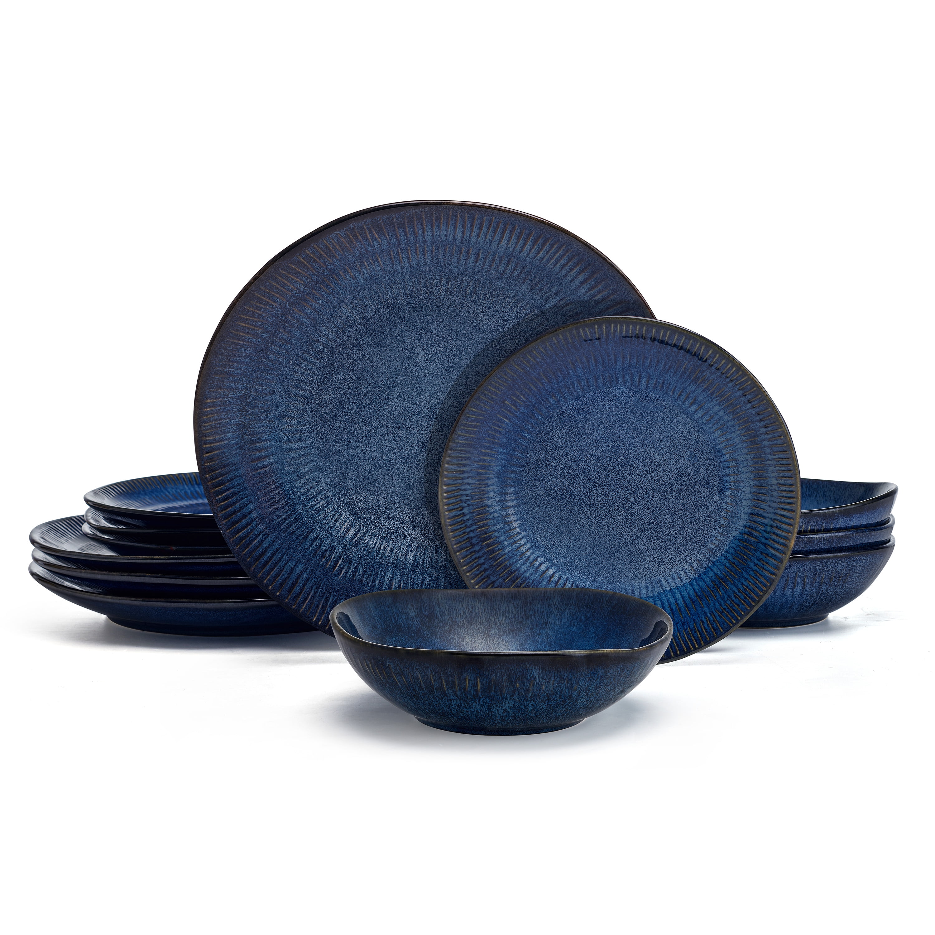 Pfaltzgraff Racheal 12 Piece Stoneware Dinnerware Set Blue - Walmart.com
