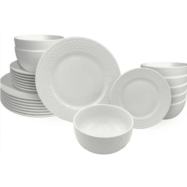 Pfaltzgraff Sonya 24 Piece Porcelain Dinnerware Set White - Walmart.com