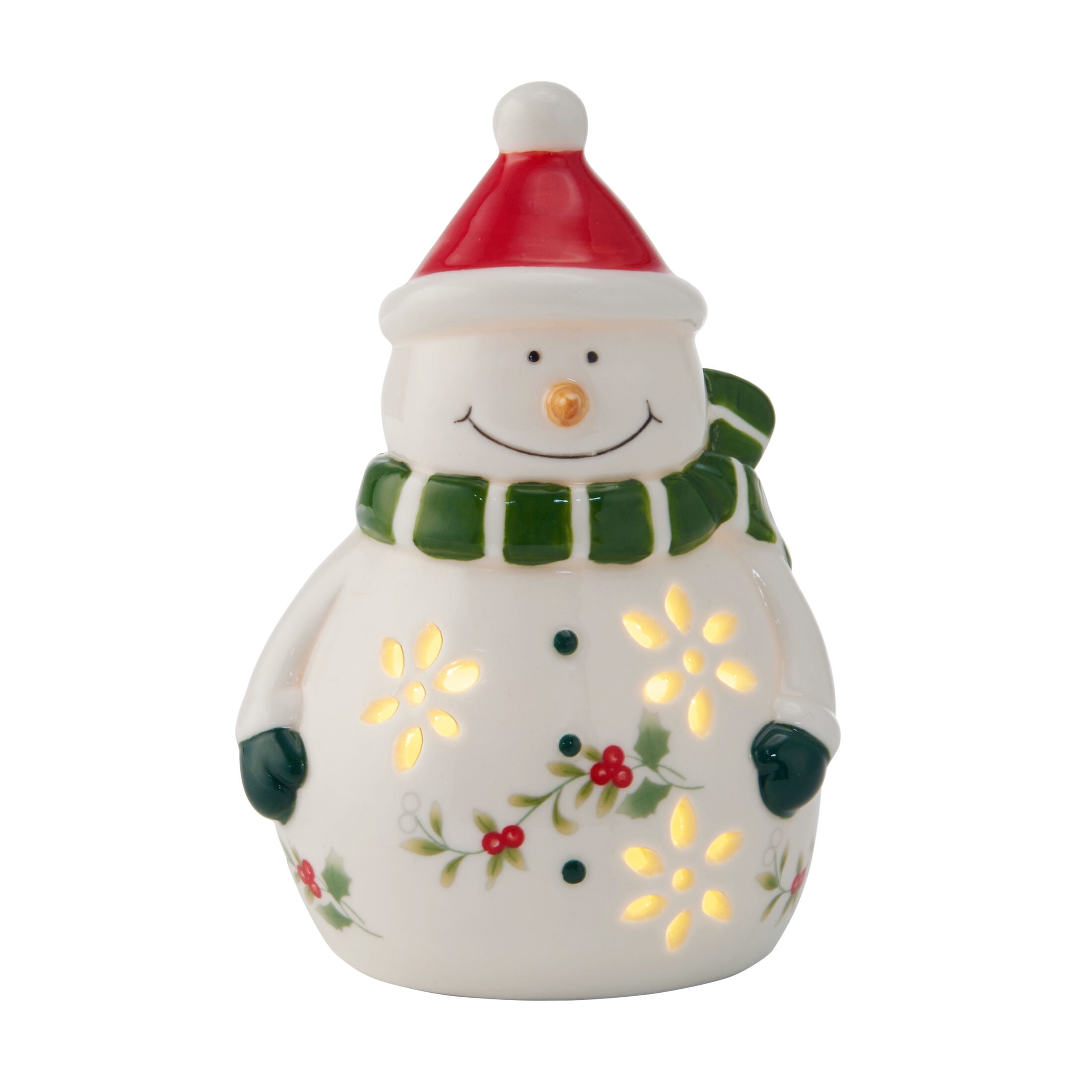 Pfaltzgraff Winterberry 5.5 in Led Snowman - Walmart.com