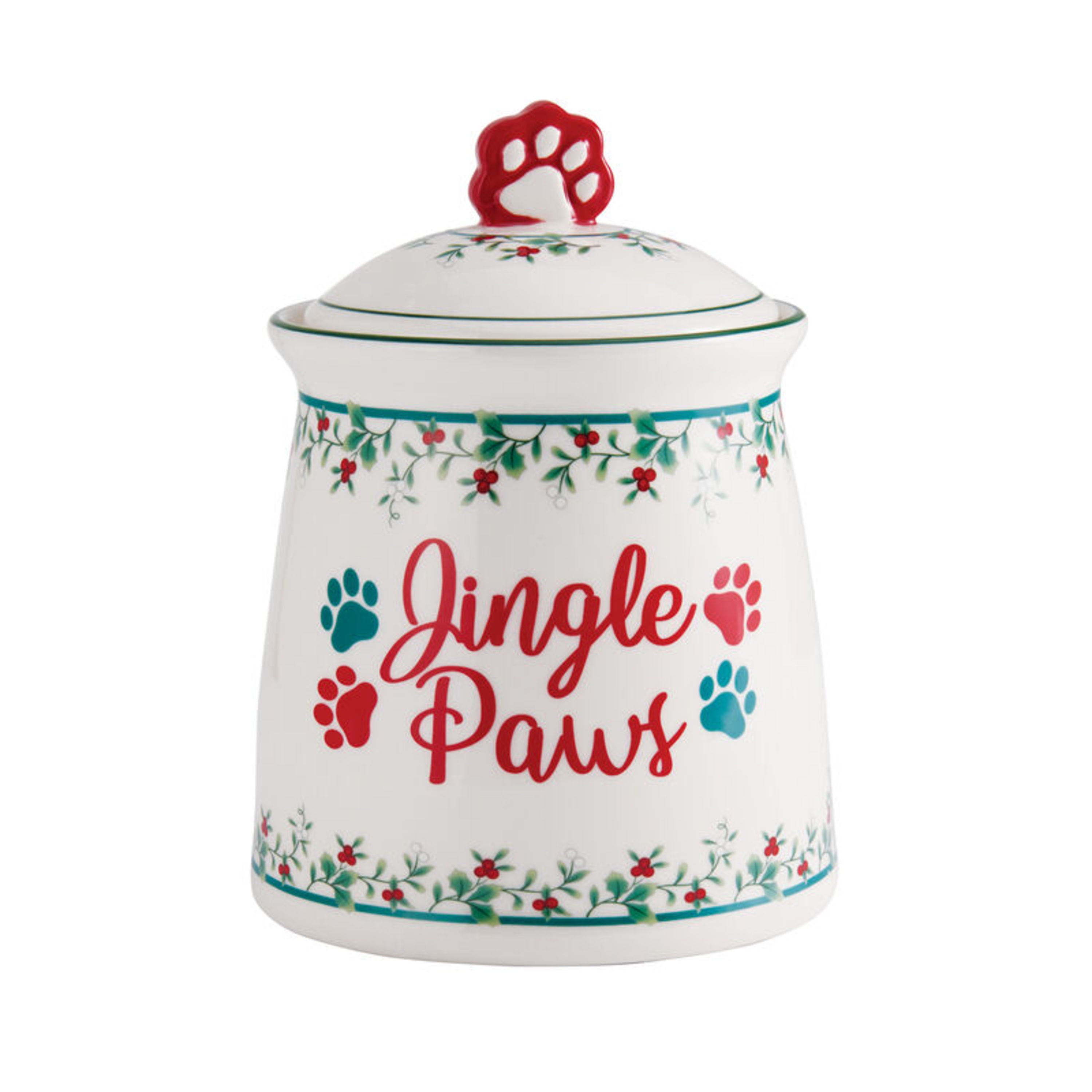 Pfaltzgraff Winterberry Jingle Paws Pet Treat Jar - Walmart.com